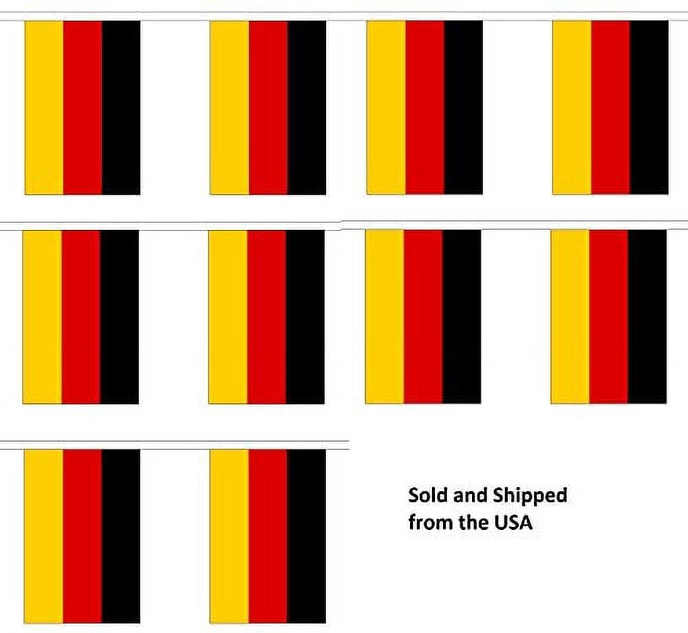 30' Germany String Flag Party Bunting Has 30 German 6"x9" Polyester ...