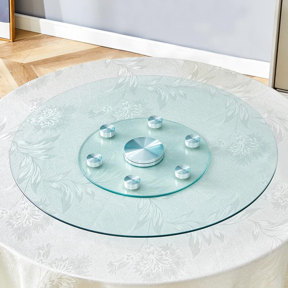 30” Glass Lazy Susan Turntable, 0.24” Thick Tempered Glass Rotating ...
