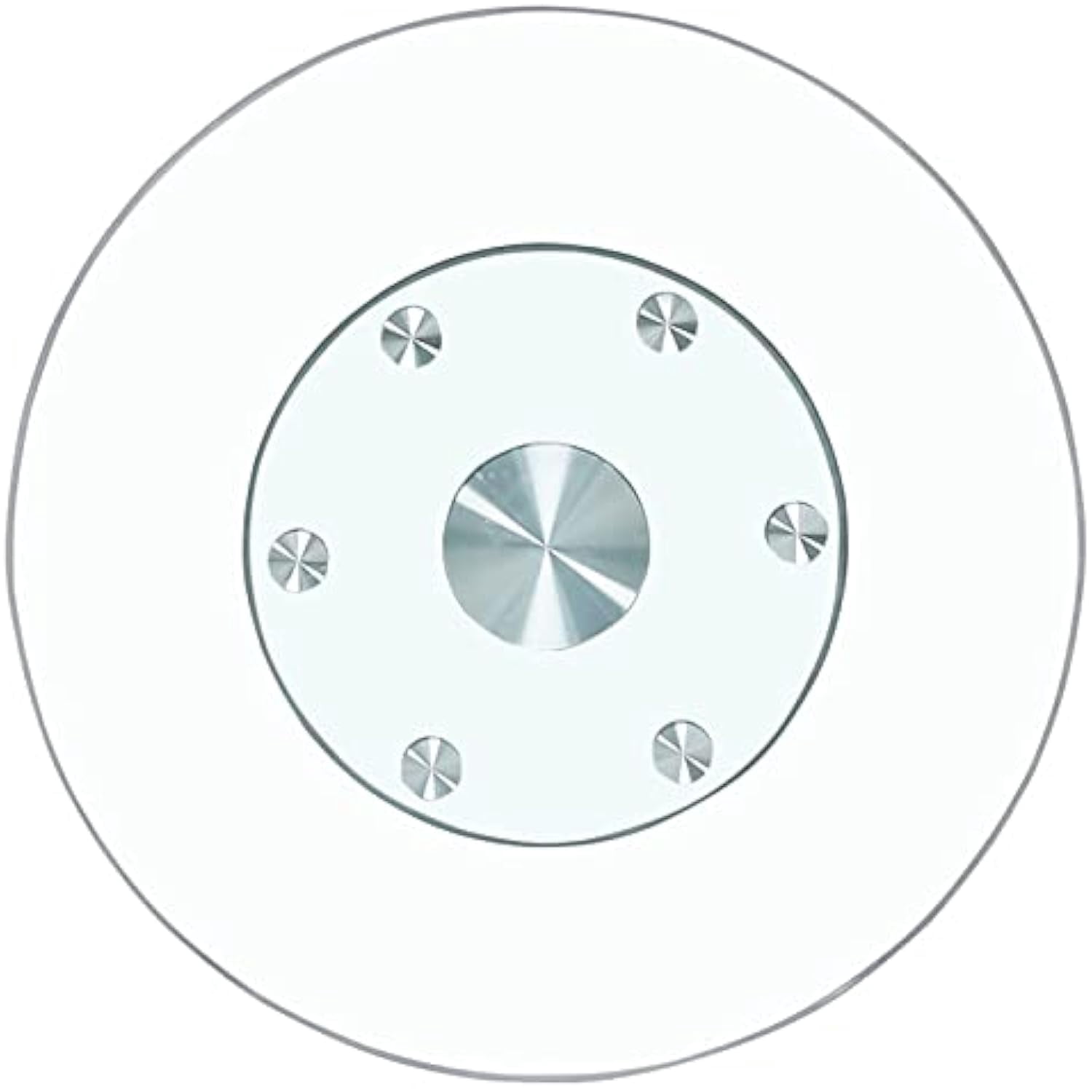 30" Glass Lazy Susan for Dining Table with 6 Rotating Wheels Table Top ...