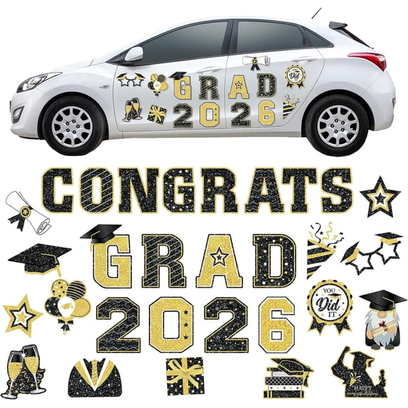 30 Graduation Car 2026, Congrats Grad Magnetic Bumper Sticker Decal for ...