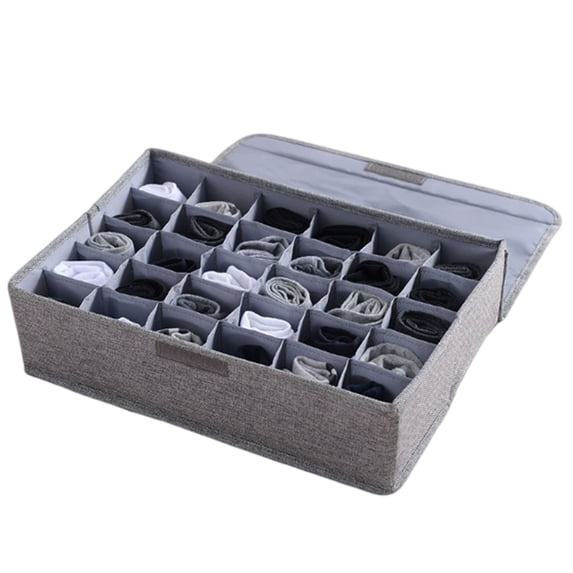 30 Grid Gray Washable Foldable Storage Organizer, Fabric Box for Small ...