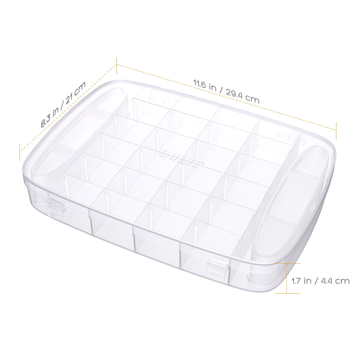 30 Grids Clear Plastic Organizer Box with Dividers, Adjustable ...