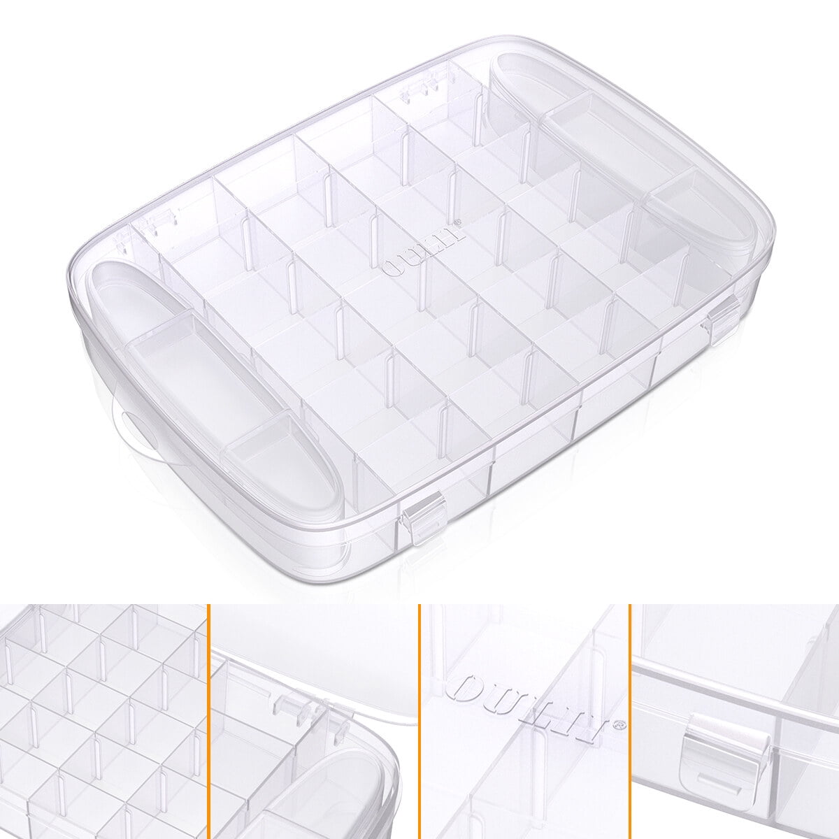 Small Divided Storage Box 6 Grid Plastic Organizer Box - 4 Inch Small ...