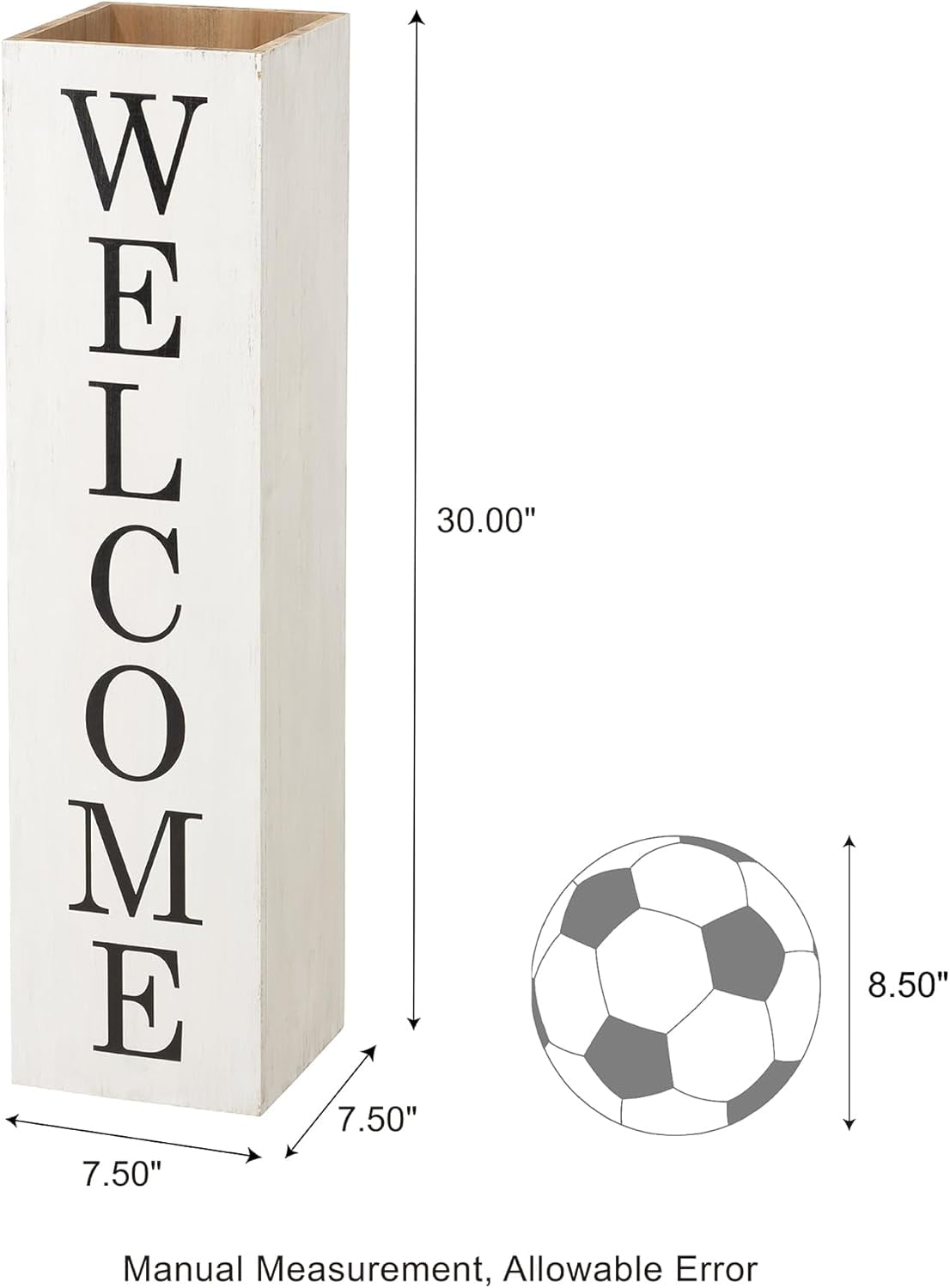 30"H Wooden Welcome Porch Sign Rustic Double Sided Box-shaped "WELCOME ...