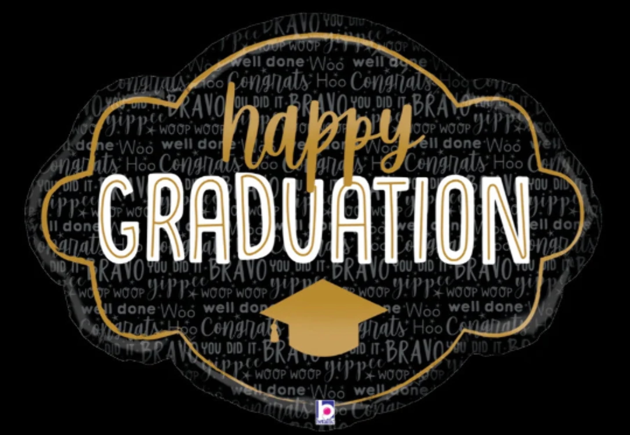 30" HAPPY GRADUATION FRAME Balloon Large Shape Foil Mylar Balloon Party ...