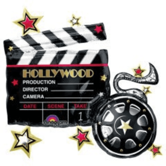 30" HOLLYWOOD CLAPBOARD BALLOON • Large Shape Foil Mylar Balloon ...