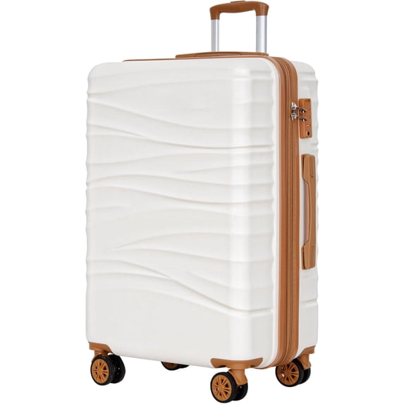30" Hardside Checked Luggage, Large Checked Suitcase with Dual Spinner ...