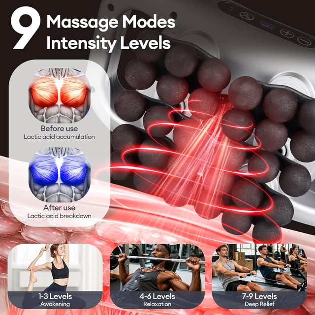 30-Head Deep Tissue Massage Gun with 9 Modes & Levels for Full Body ...