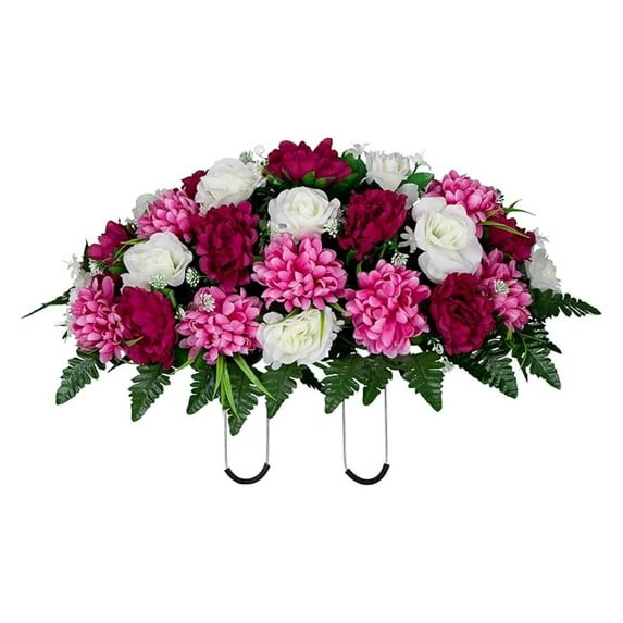 30" Headstone Flower Artificial Cemetery Flowers - Gravesite Flowers ...