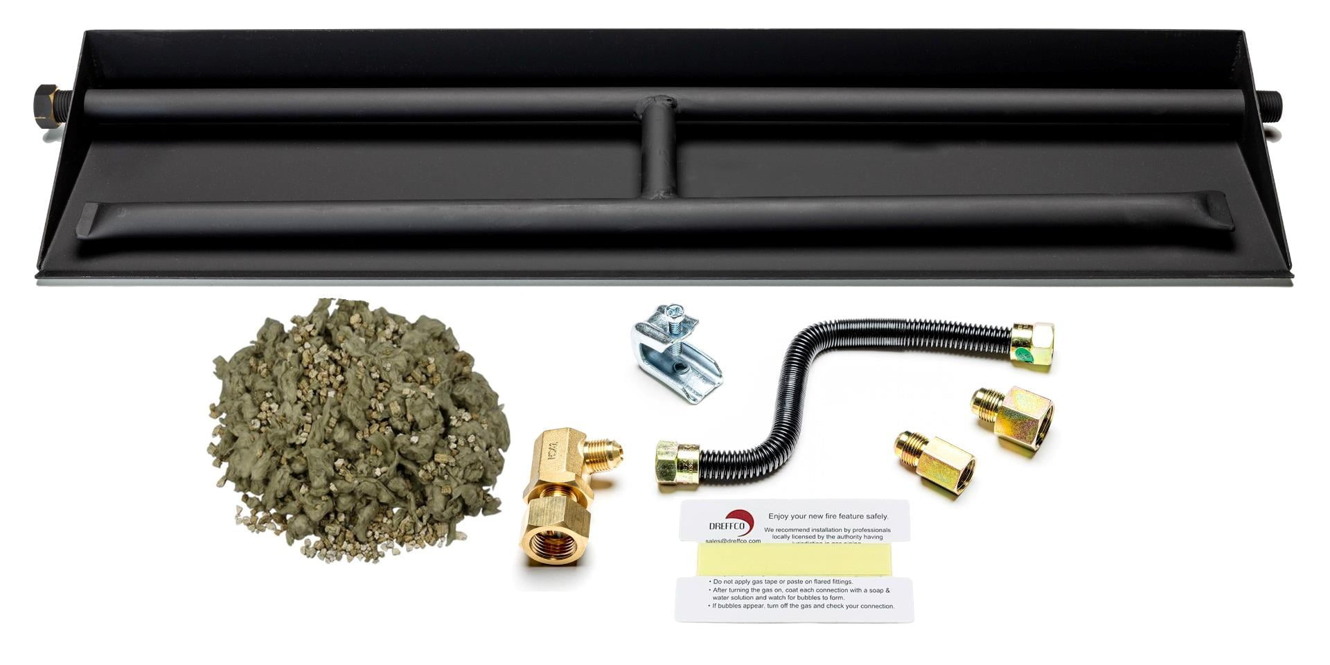 30" Heavy-Duty Dual Row Gas Burner with Connection Kit for Vented LP ...