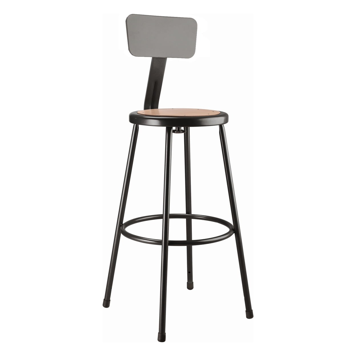 30" Heavy Duty Steel Stool with Backrest - Black - Walmart.com