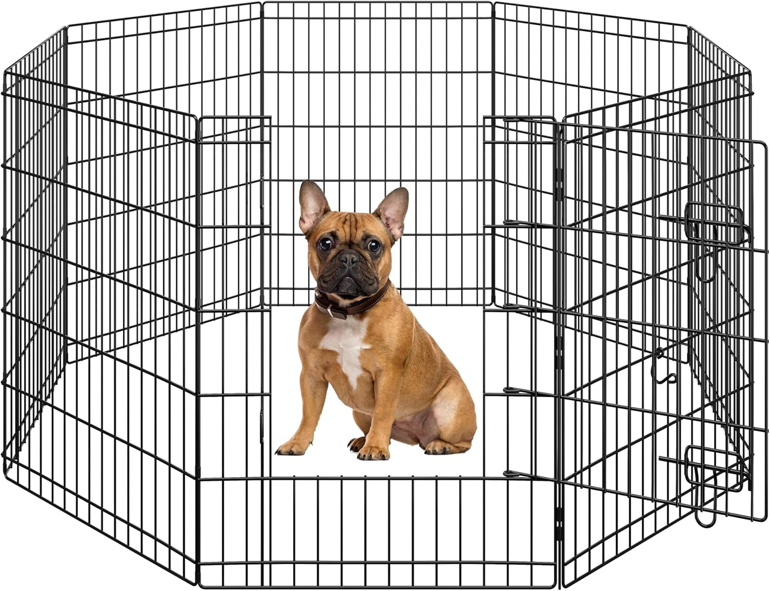30" High 8 Panel Foldable Metal Dog Exercise Pen Pet Playpen Dog Fence ...