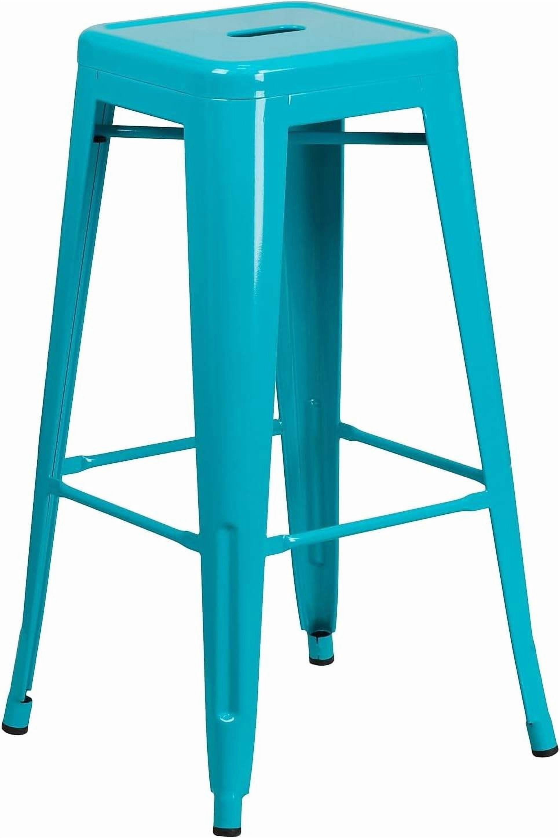 30" High Backless Crystal Teal-Blue Indoor-Outdoor Barstool - Walmart.com