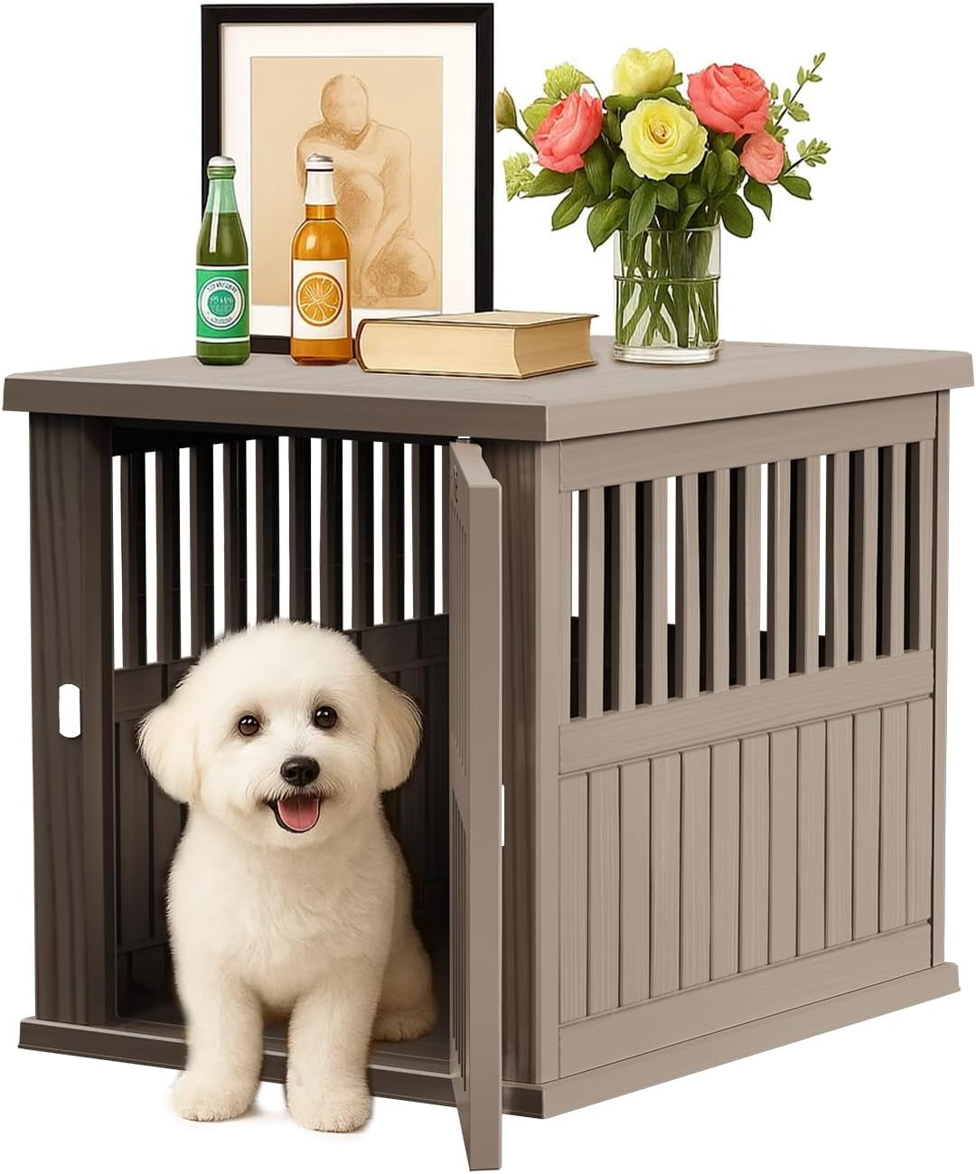 30 INCH Dog Crate Furniture Lockable Indoor Dog Kennel Dogs Cage Heavy ...