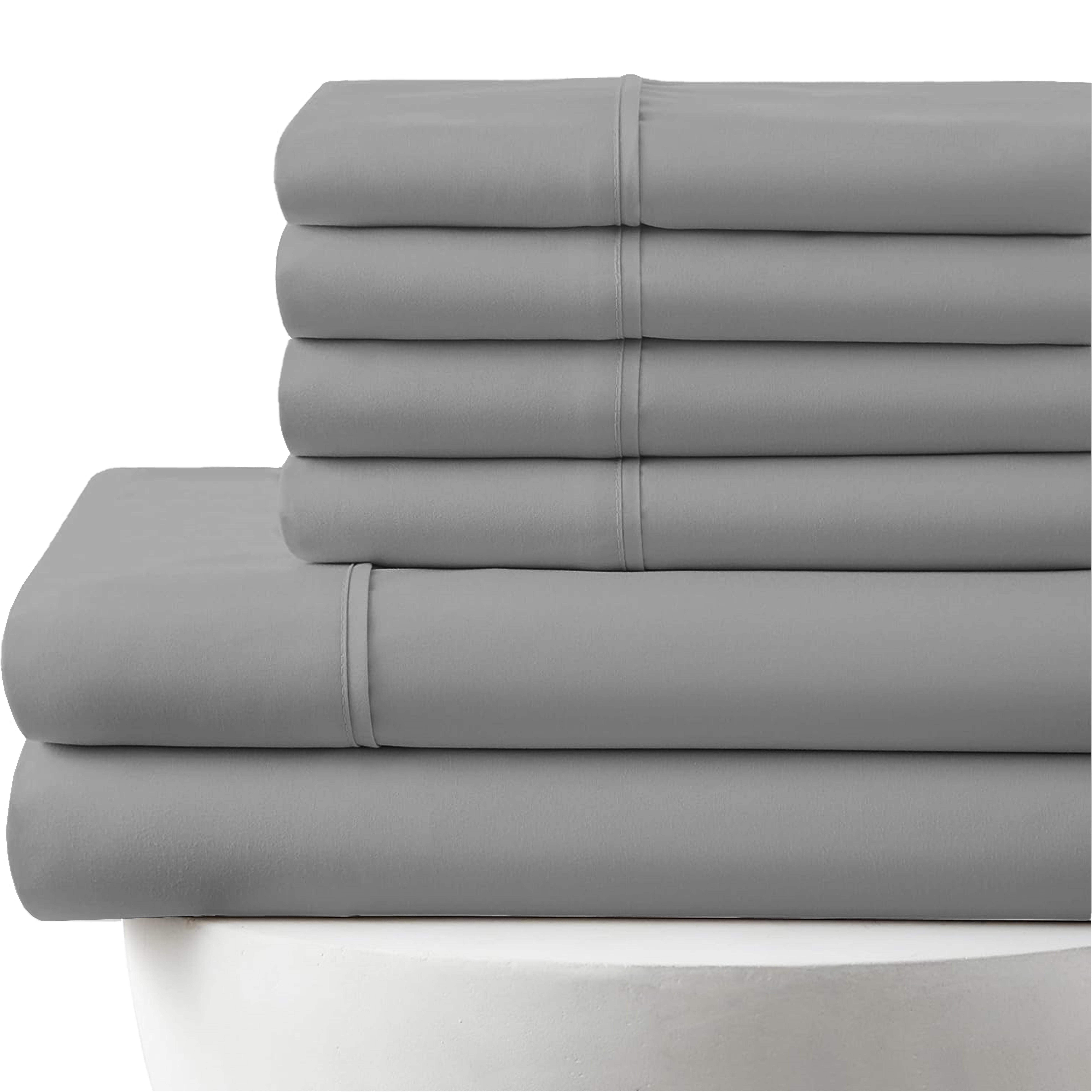 30-INCH EXTRA DEEP POCKETS -Twin Egyptian 1000-TC Cotton 6-PC Sheet Set ...