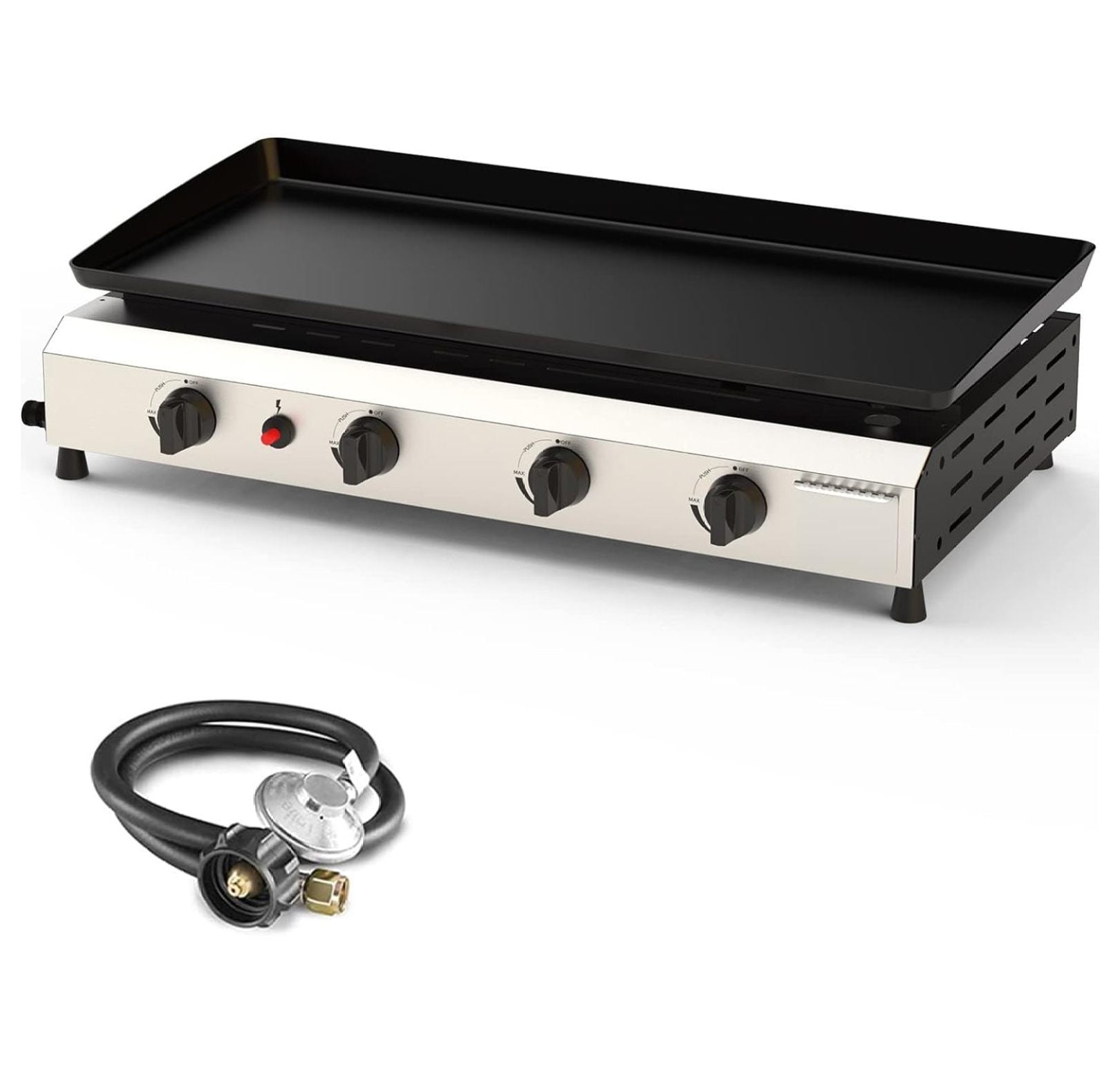 30 Inch 4 Burner BBQ Gas Grill Griddle, Stainless Steel Portable ...