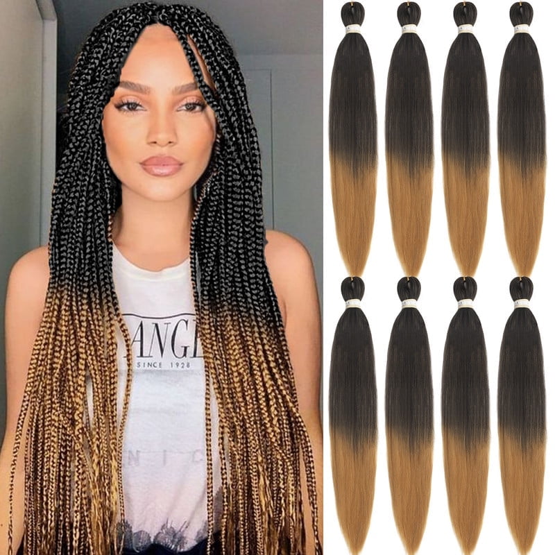 30 inch 8 Packs Pre Stretched Braiding Hair, Ombre Long Braids for ...