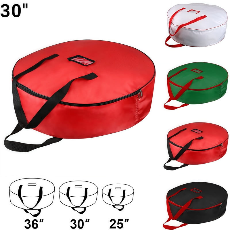 30-Inch All-Weather Red Wreath Storage Box, Waterproof 600D Oxford ...