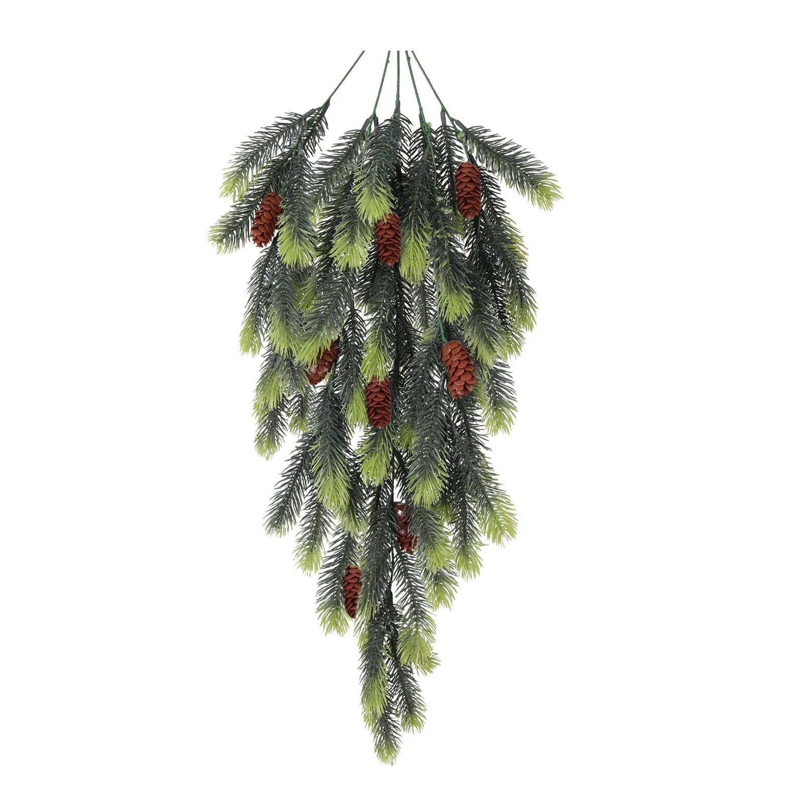 30 Inch Artificial Christmas Teardrop Swag Pine Needle Greenery with ...