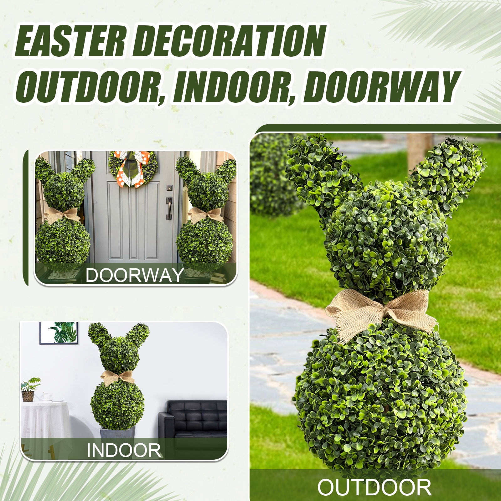30 Inch Bunny Topiary Boxwood Topiary Topiary Trees Artificial Outdoor ...