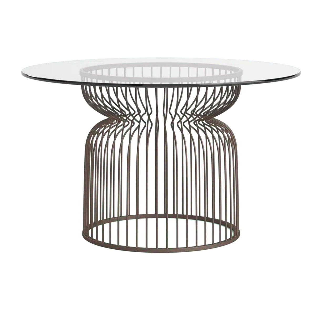 30 Inch Cage Style Dining Table Base, Hollow Cylinder Base, Gray Metal ...