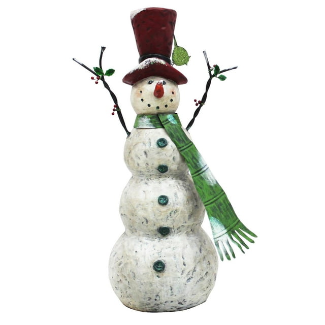 30 Inch Chistmas Tall Snowman With Green Scarf - Walmart.com