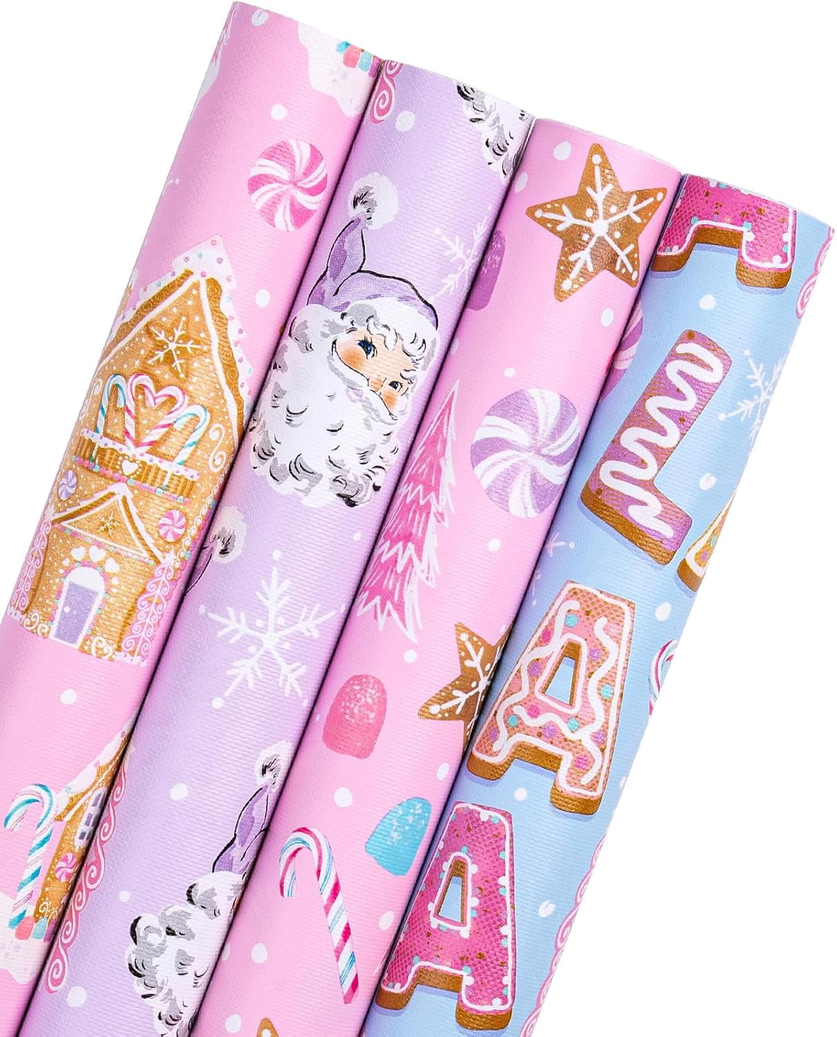 30 Inch Christmas Wrapping Paper Roll - Jumbo Roll Pastel Pink Purple ...
