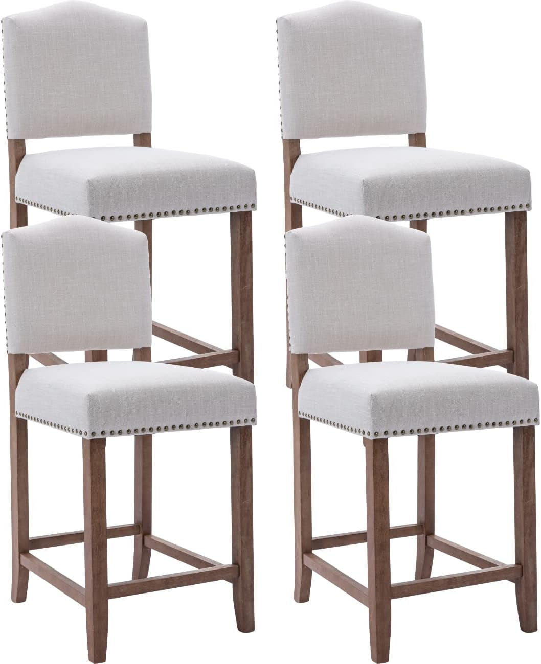 30 Inch Counter Height Stools Set of 2 Rattan Farmhouse Barstools Mid ...