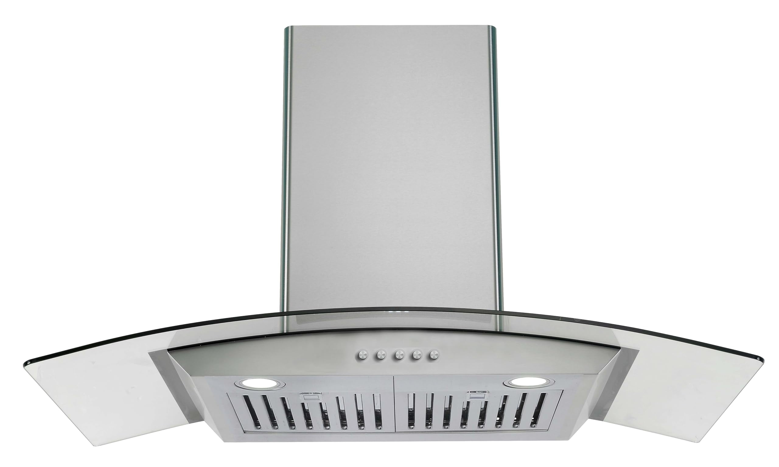 30 Inch Curved Glass Range Hood - Ducted/Ductless Convertible, Chimney ...