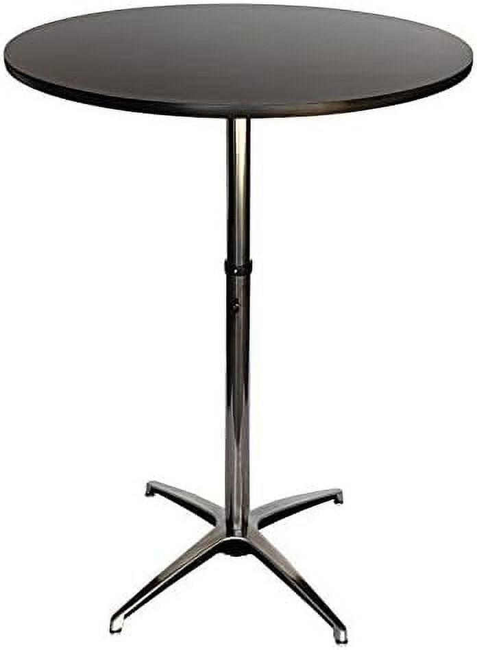 30 Inch Diameter Round Knockdown Wood Highboy Table with 30 and 42 Inch ...