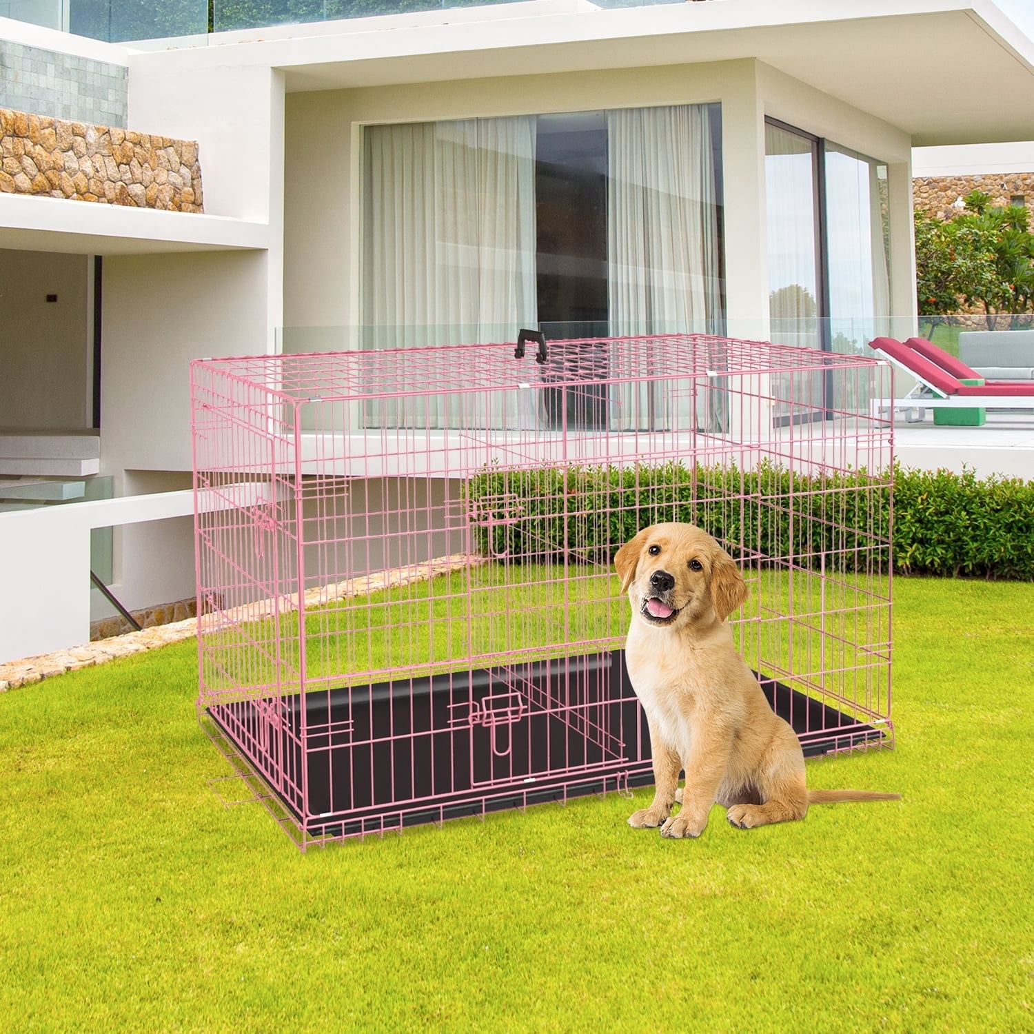 Walmart 30 Inch Heavy-Duty Strong Plastic Dog Crate for Small Dogs ...