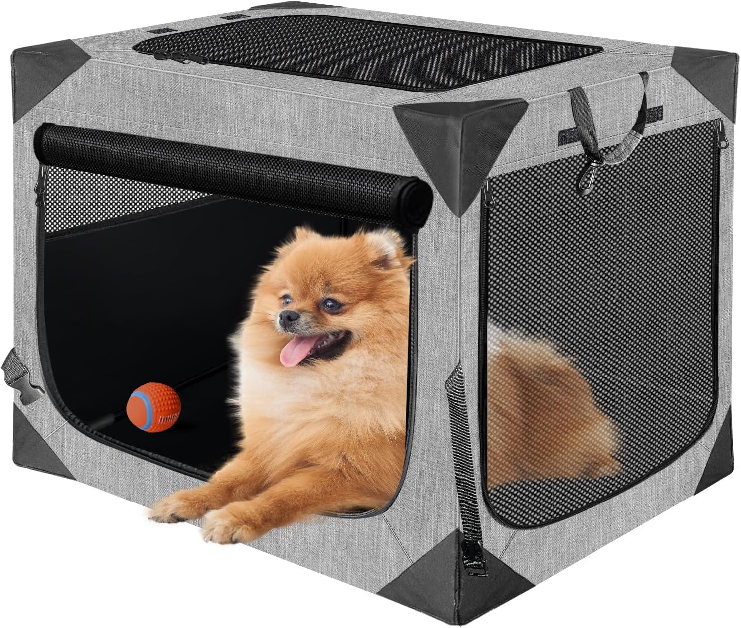 30 Inch Dog Crates,Collapsible Soft Dog Crate for Large Dogs, Chew ...