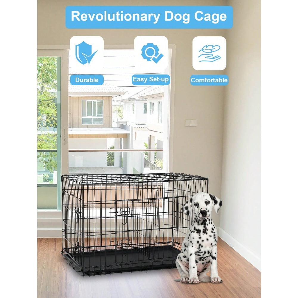 30 Inch Dog Crates For Small Dogs Folding Mental Wire Crates Dog ...