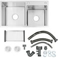 30 Inch Double Bowl Drop-in/Topmount Kitchen Sink, Modern Nano-Coated ...