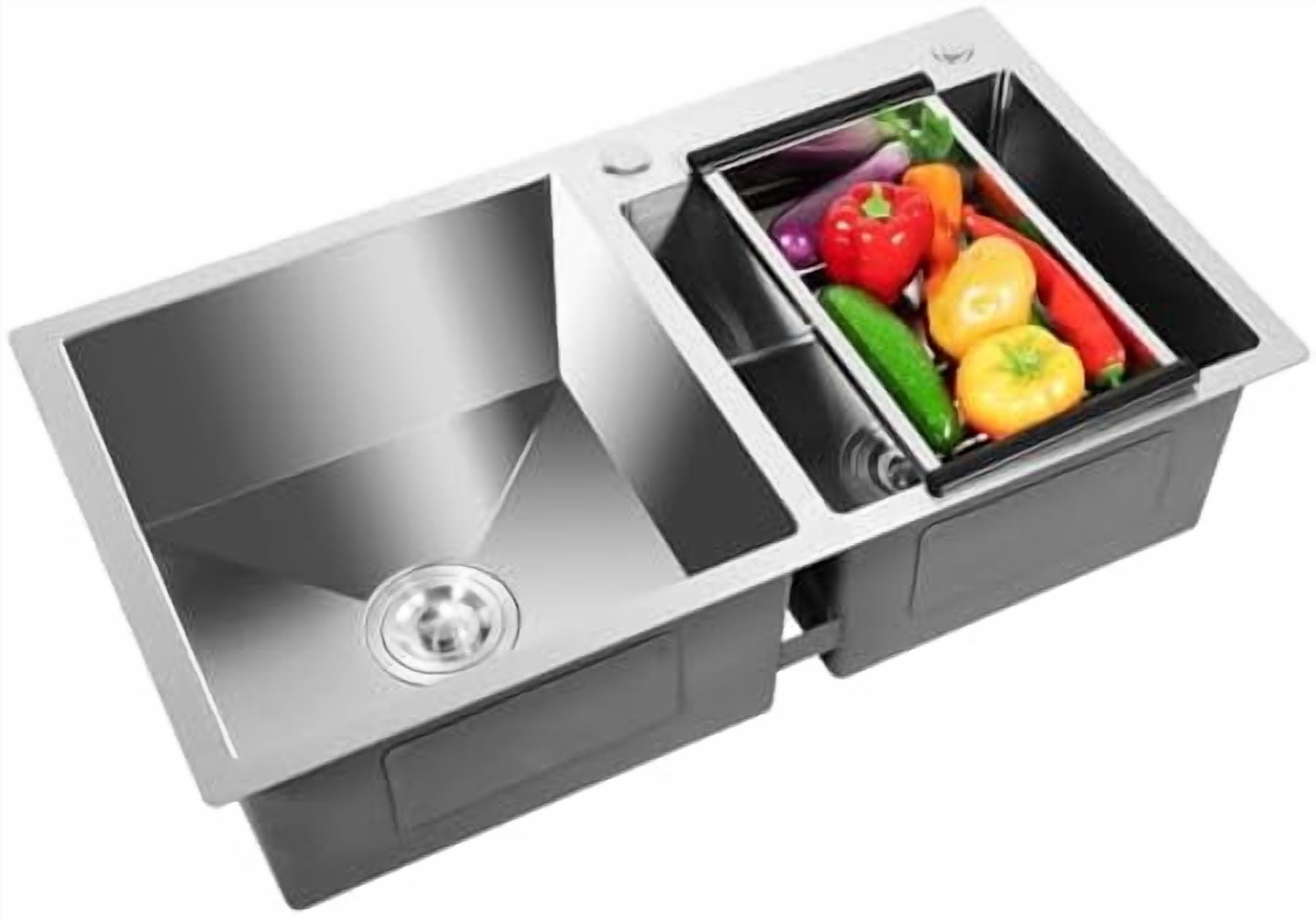 30 Inch Double Bowl Kitchen Sink - Nano-Coated Stainless Steel, Drop-in ...