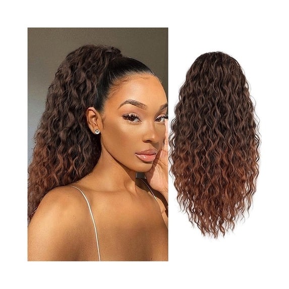 30 Inch Drawstring Pony Tails Hair Extensions for Women Long Curly ...