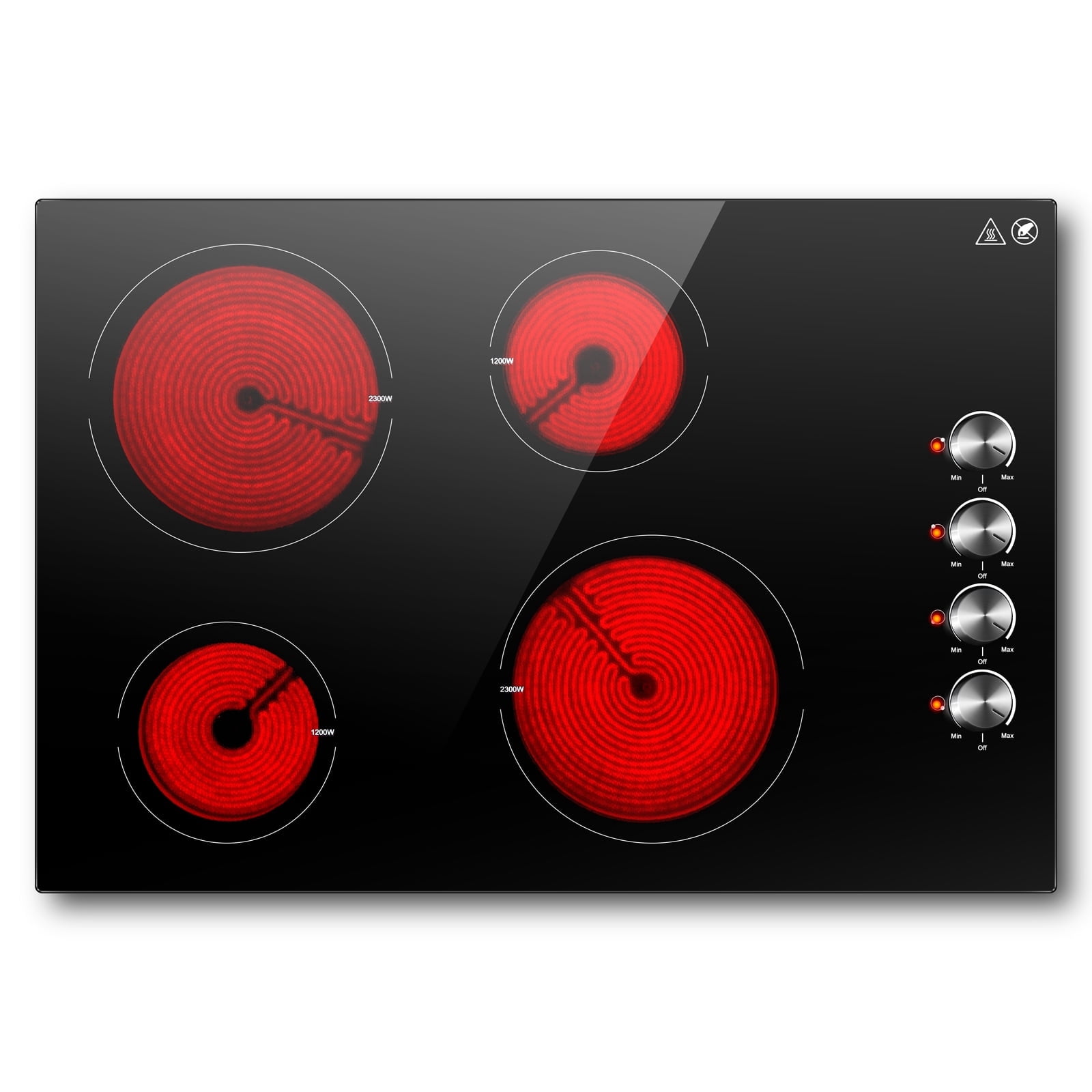 Sunmaki 30 Inch Coil Burner Electric Cooktops with 4 Burners 7000W ...