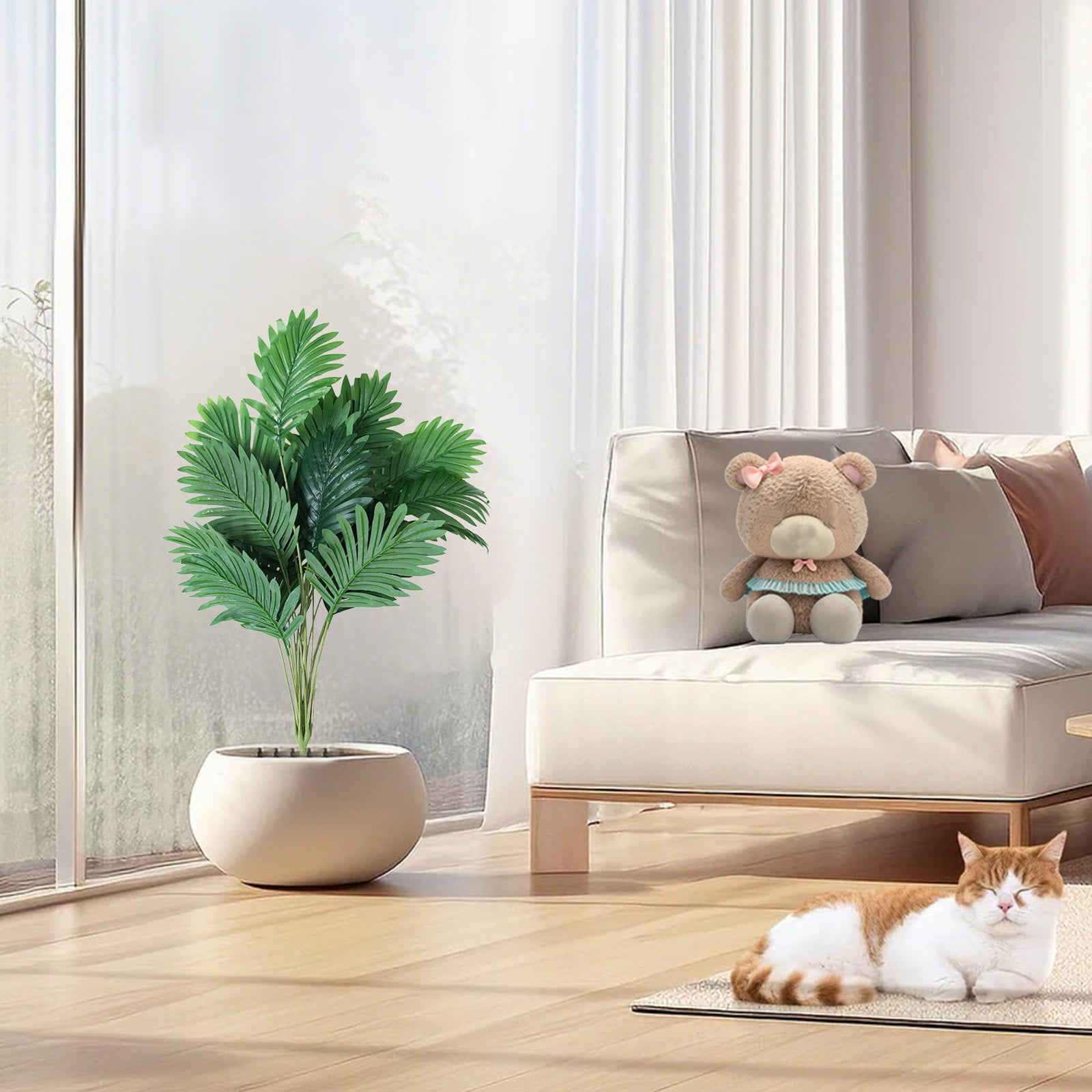 30 Inch Fake Potted Plant, Artificial Fiddle Leaf Fig Tree for Home Office Decor, Realistic ...