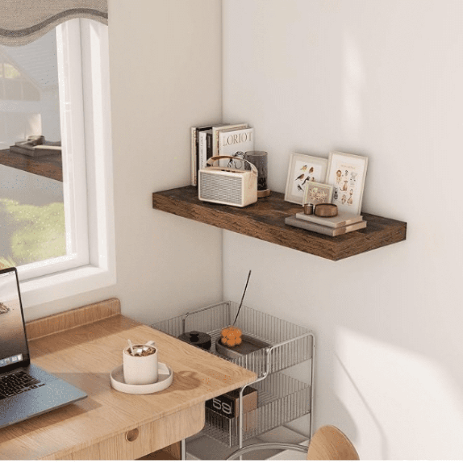 30 Inch Floating Shelf, 12 Inch Deep Shelves for Bathroom, Rustic Wood ...