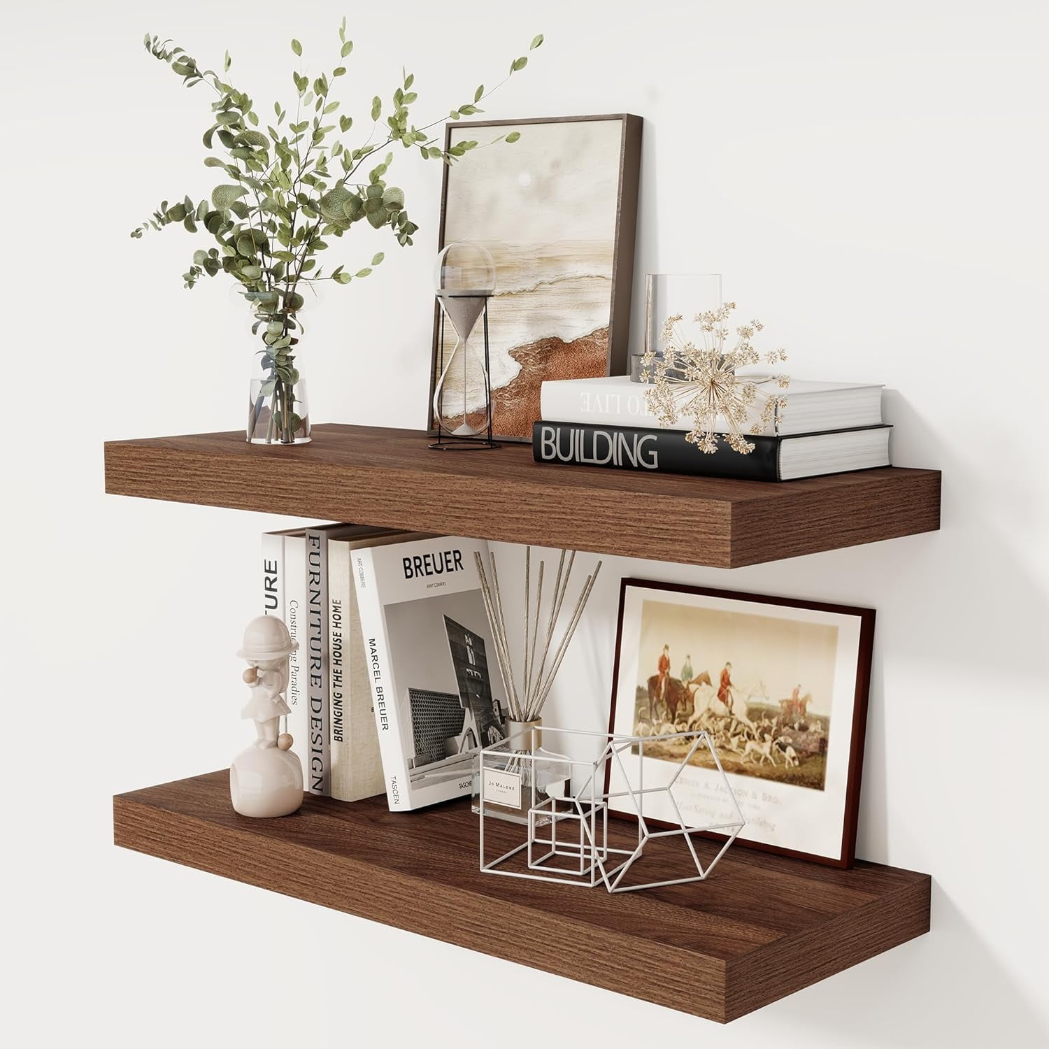 30 Inch Floating Shelves, 12 Inch Deep Floating Shelf for Wall, Rustic ...