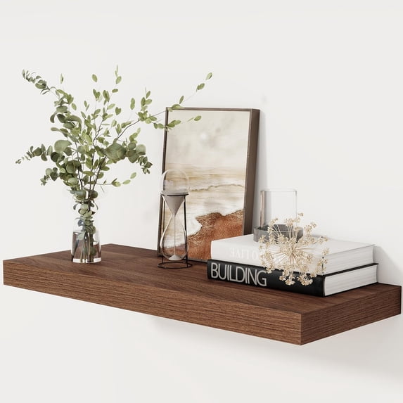 30 Inch Floating Shelves, 12 Inch Deep Rustic Wood Wall Shelf for Books ...