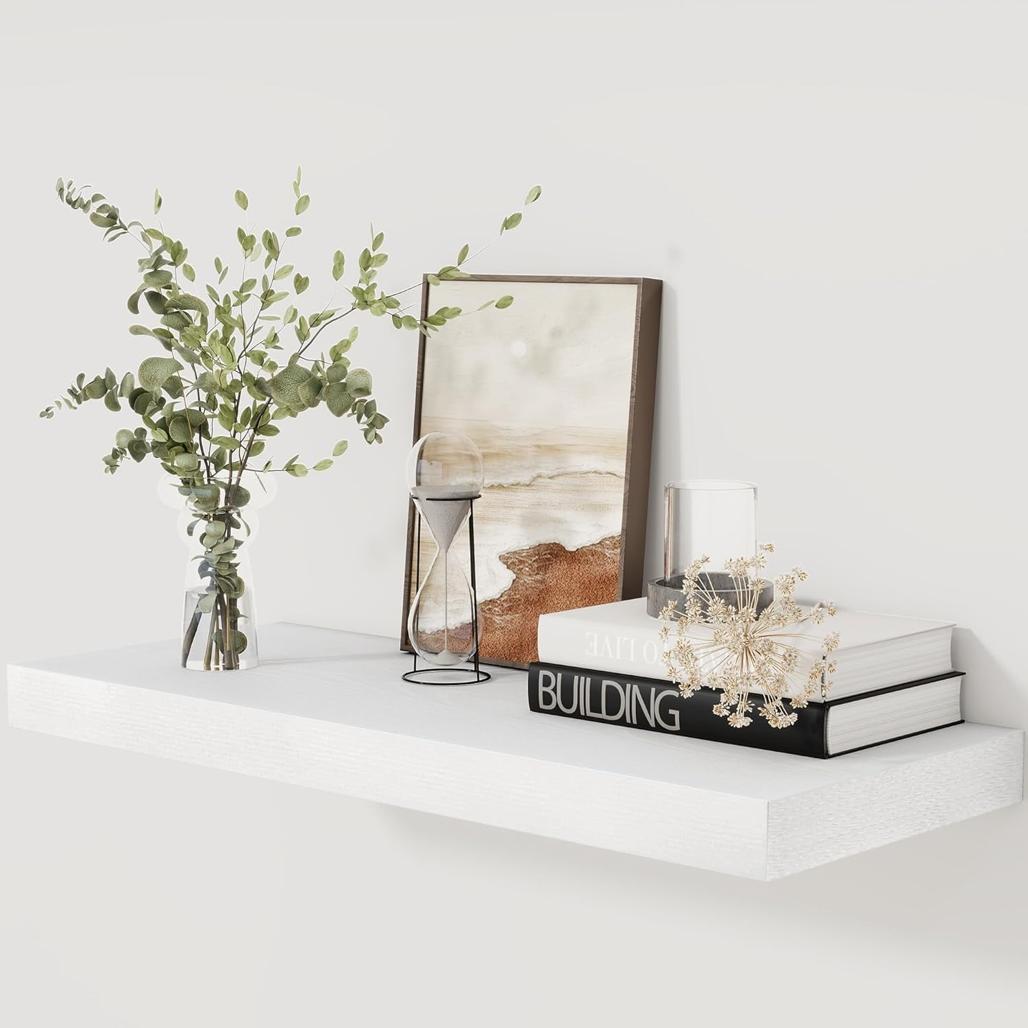 30 Inch Floating Shelves White, 12 Inch Deep Floating Shelf for Books ...