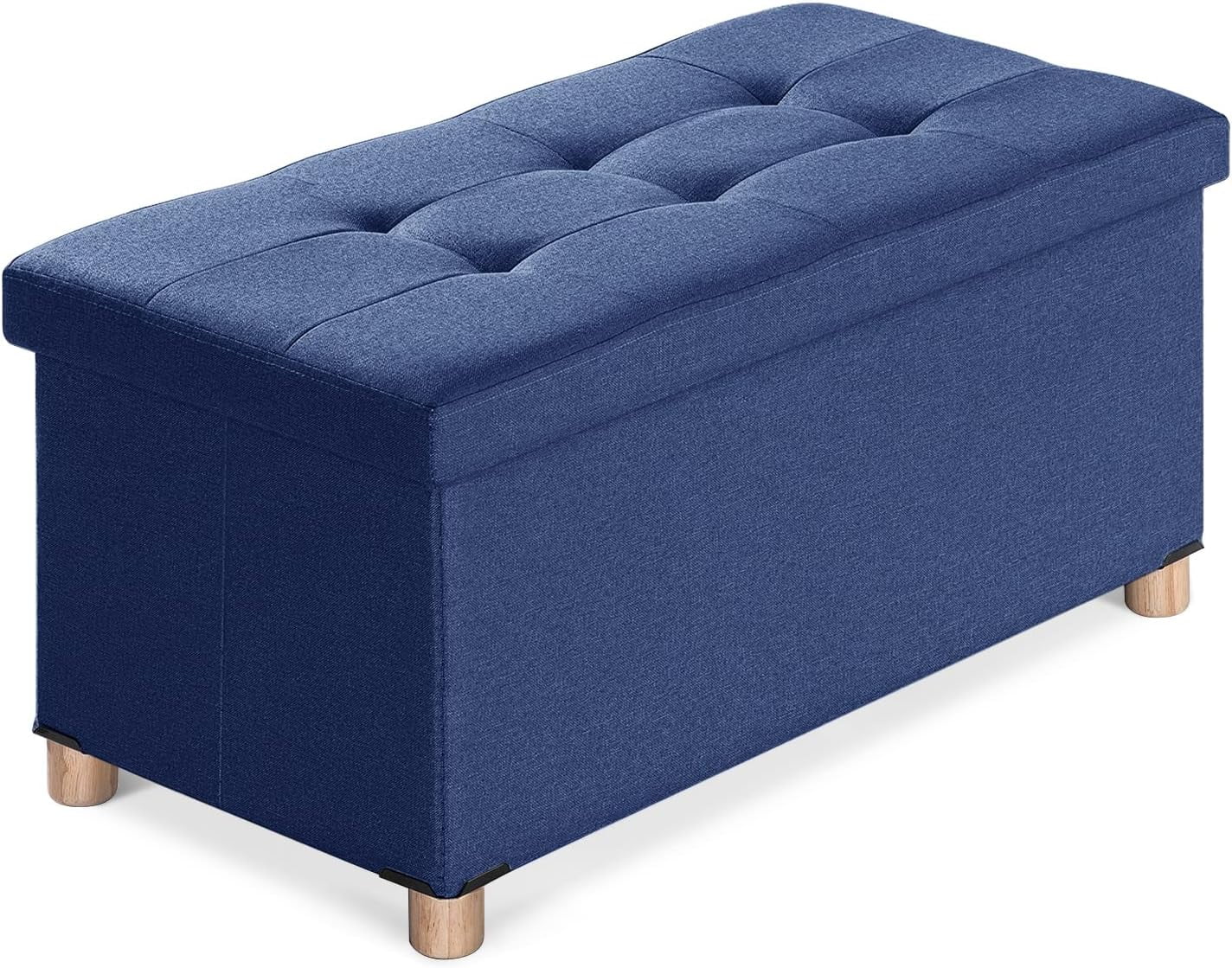 "30-Inch Folding Storage Ottoman Bench - Foot Rest with Legs for ...