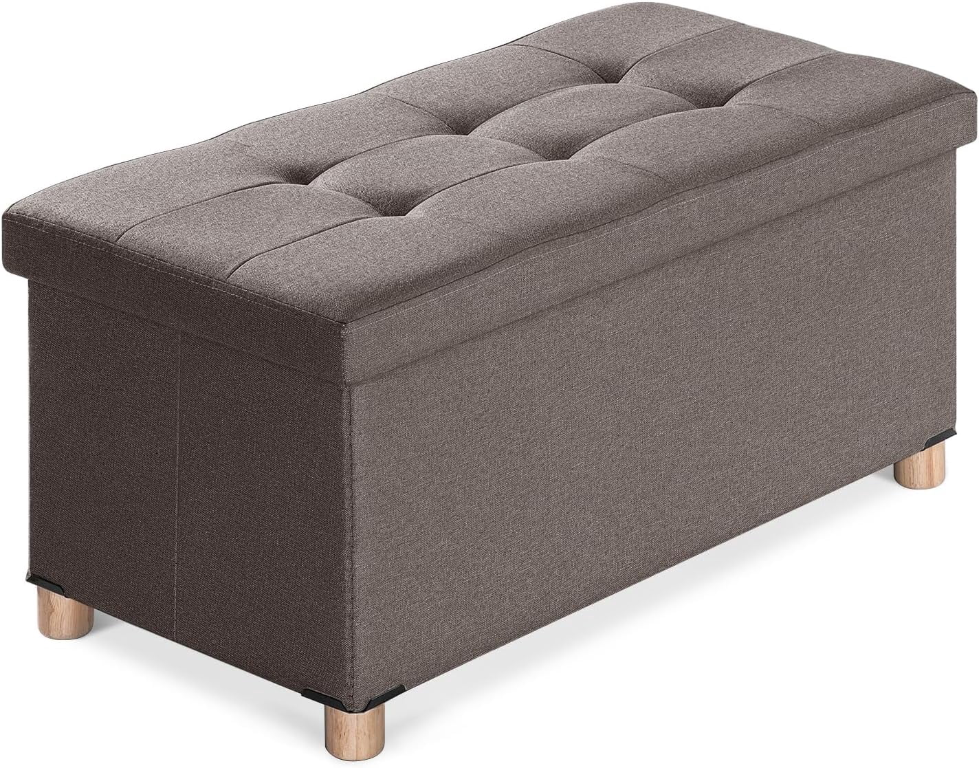 "30-Inch Folding Storage Ottoman Bench - Foot Rest with Legs for ...