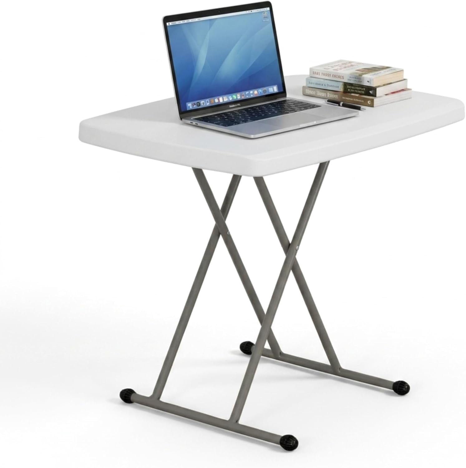 30 Inch Folding Table, 5-Level Height Adjustable TV Tray for Small ...