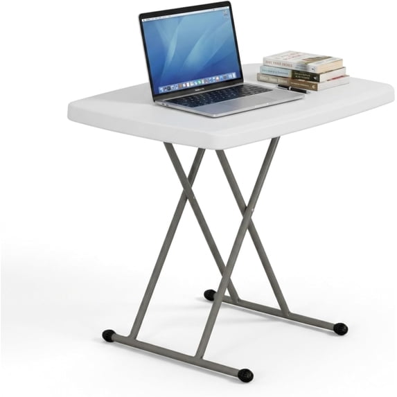 30 Inch Folding Table, 5-Level Height Adjustable TV Tray for Small ...