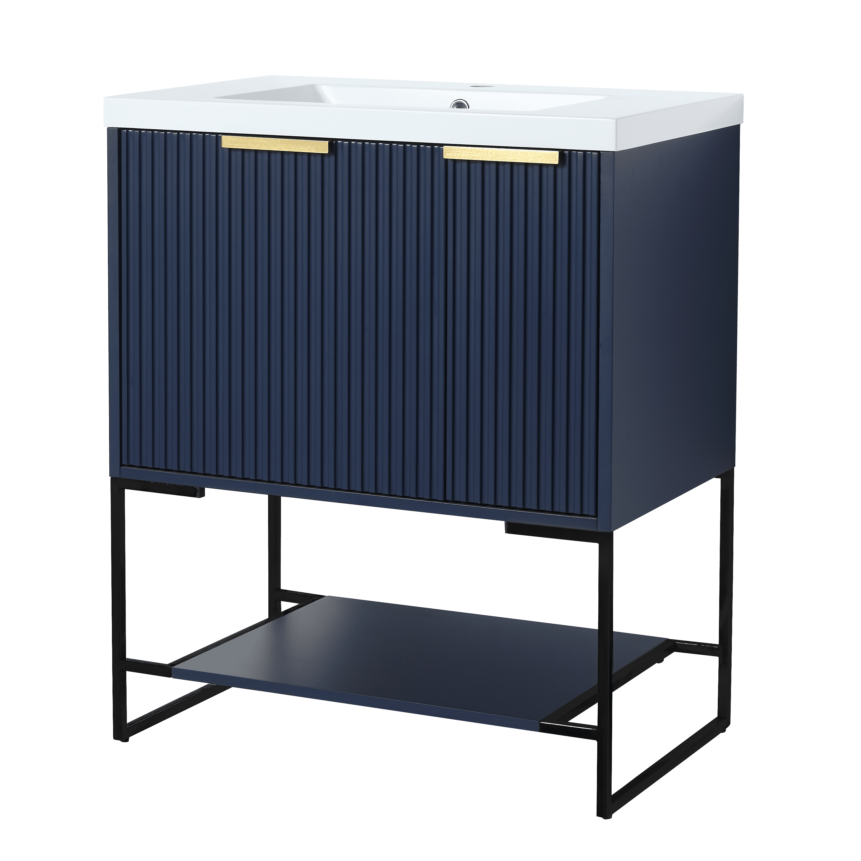 30-Inch Freestanding Bathroom Vanity with Resin Basin - 30x18 Modern ...