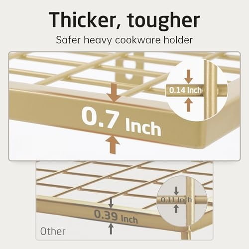 30-Inch Gold Pot Rack, Wall Mounted Hanging Pot and Pan Organizer with ...