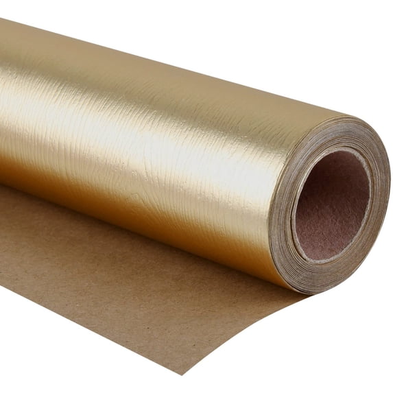 30 Inch Gold Wrapping Paper Roll - Jumbo Roll Basic Texture Matte Gold ...