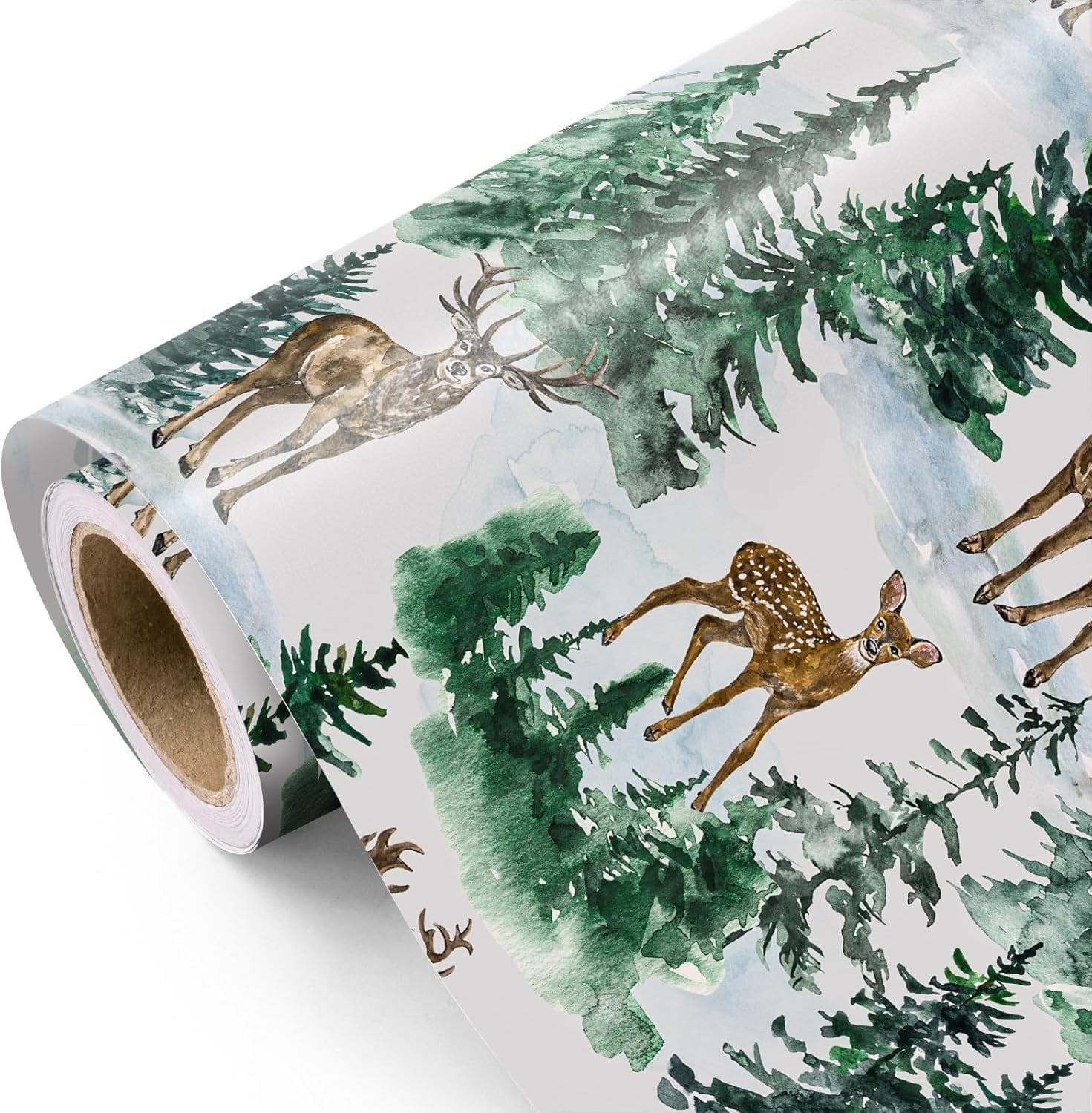 30 Inch Jumbo Christmas Wrapping Paper - 30 Inch x 33 Feet - Watercolor ...